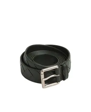 Bottega Veneta Signature Weave Buckle Belt - Black