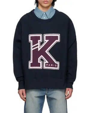 Kenzo Logo-patch Crewneck Sweatshirt - Black