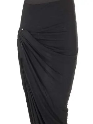 Rick Owens Pleated Asymmetrical Skirt - Black