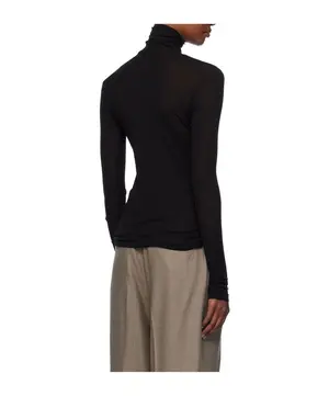Auralee Semi-transparent High-neck T-shirt