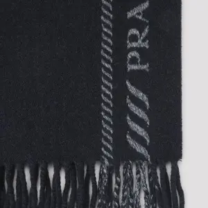Prada Fringed Knitted Scarf