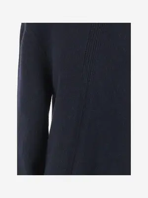 JIL SANDER Crew Neck Asymmetrical Hem Jumper - Black
