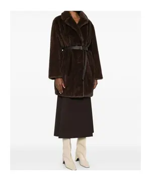 P.a.r.o.s.h Belted Lapel Coat - Black