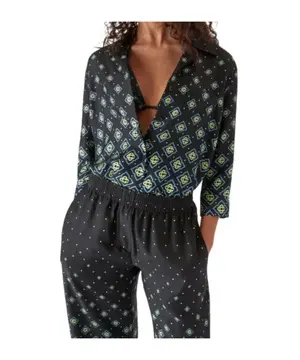Casablanca Degrade Monogram Long Sleeve Silk Shirt