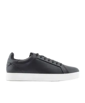 Emporio Armani Logo Detail Lace-up Sneakers - Black