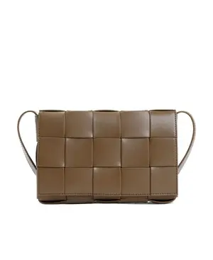 Bottega Veneta Cassette Woven Shoulder Bag - Clay