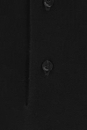 Fendi Logo Plaque Short-sleeve Polo Shirt - Black