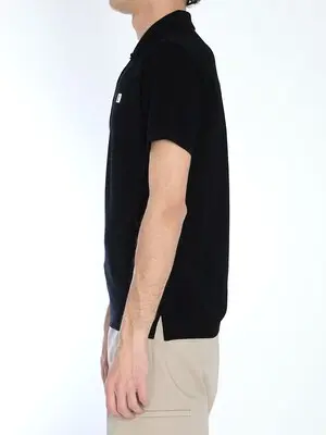 Fendi Logo Plaque Short-sleeve Polo Shirt - Black