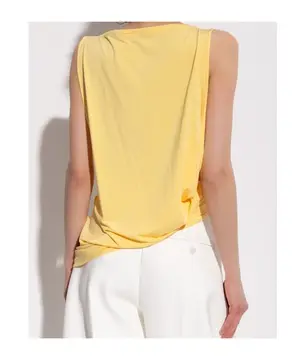 Jacquemus Le Haut Peplo Twist Detailed Sleeveless Top - Yellow