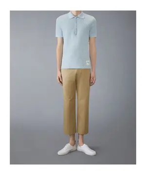 Thom Browne 4-bar Short-sleeved Polo Shirt - Blue
