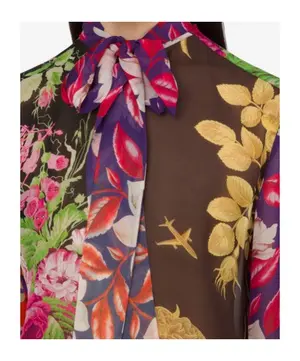 Moschino Floral Print Silk Blouse