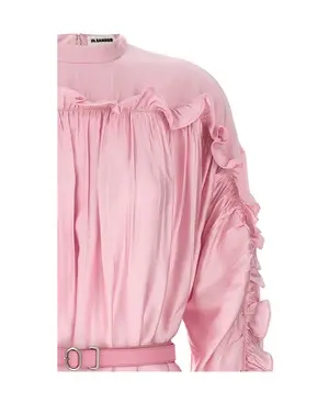 JIL SANDER Ruffled Belted Mini Dress