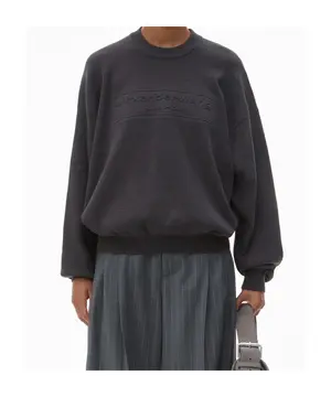 Alexander Wang Logo Embossed Ribbed-knit Jumper