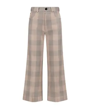 J.W.ANDERSON Cropped Checked Trousers - Gray