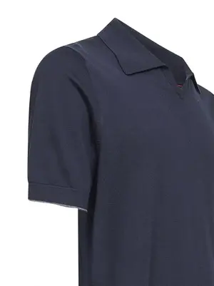 Brunello Cucinelli Short Sleeved Ribbed Polo Shirt - Black