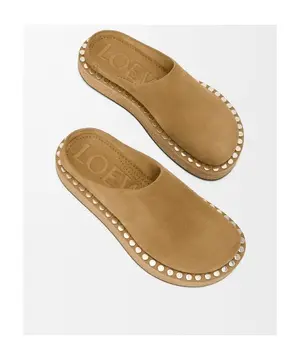 Loewe Calfskin Suede Rivet Mule