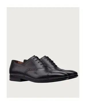 FERRAGAMO Lace-up Perforated Business Dress Shoes - Black