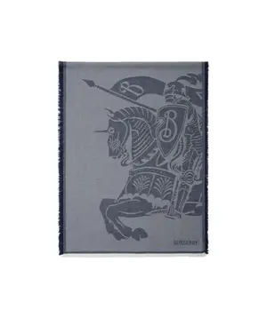 Burberry Equestrian Knight Knitted Fringed-edge Scarf
