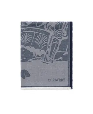 Burberry Equestrian Knight Knitted Fringed-edge Scarf
