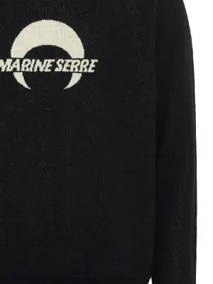 MARINE SERRE Logo Intarsia Crewneck Knitted Jumper