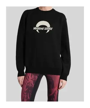 MARINE SERRE Logo Intarsia Crewneck Knitted Jumper