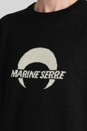 MARINE SERRE Logo Intarsia Crewneck Knitted Jumper