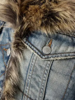 Acne Studios Denim Jacket With Faux Fur Collar