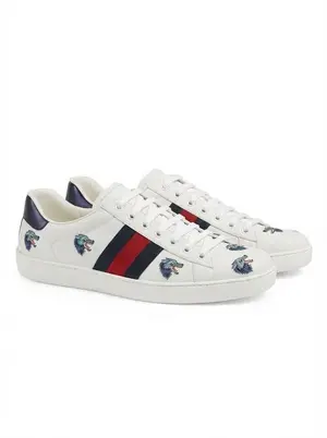 Gucci Ace Wolf Printed Skate Sneakers
