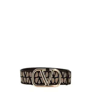 Valentino Garavani Toile Iconographe Vlogo Plaque Belt
