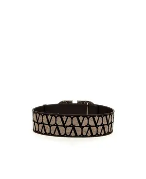 Valentino Garavani Toile Iconographe Vlogo Plaque Belt