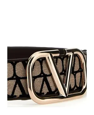 Valentino Garavani Toile Iconographe Vlogo Plaque Belt