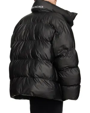 Balenciaga Wrap Puffer Jacket With High Standing Collar