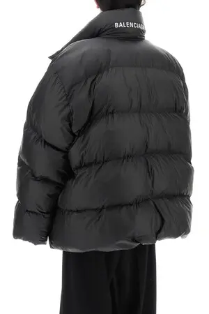 Balenciaga Wrap Puffer Jacket With High Standing Collar