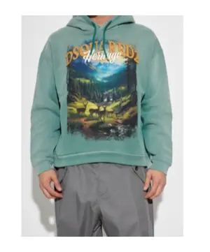 Dsquared2 Graphic Printed Drawstring Hoodie
