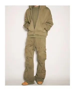 ENTIRE STUDIOS Drop Shoulder Zipped Hoodie - Green