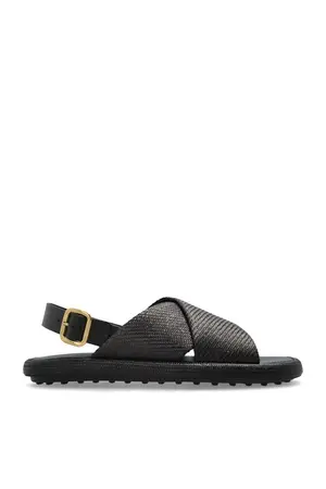 TOD'S Raffia Slingback Sandals