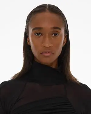 Helmut Lang Ruched Turtleneck Mini Dress