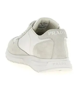Prada Panelled Lace-up Sneakers - White