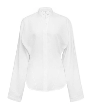Alaïa Band Collar Blouse - White