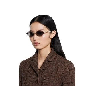 Gucci Frameless Oval Sunglasses - Gold