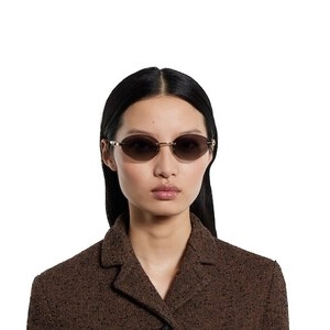 Gucci Frameless Oval Sunglasses - Gold
