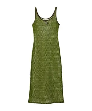 Tory Burch Maxi Dress - Dark Chocolate/bright Lime