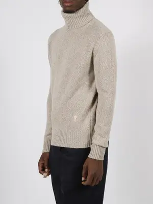 AMI Paris De Coeur Roll Neck Knitted Jumper