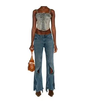 Y/project Faded Effect Flared Jeans - Blue