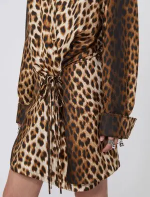 Sportmax Leopard Print Lace Mini Dress
