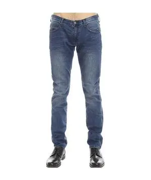 Emporio Armani Logo Detailed Denim Jeans - Blue