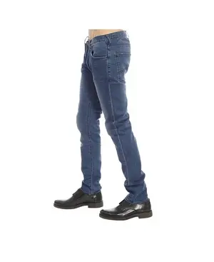 Emporio Armani Logo Detailed Denim Jeans - Blue