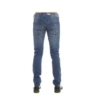 Emporio Armani Logo Detailed Denim Jeans - Blue