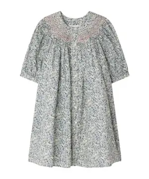 Bonpoint Floral Printed Crewneck Dress