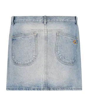 COURREGES Courrèges Multiflex Denim Mini Skirt - Gray